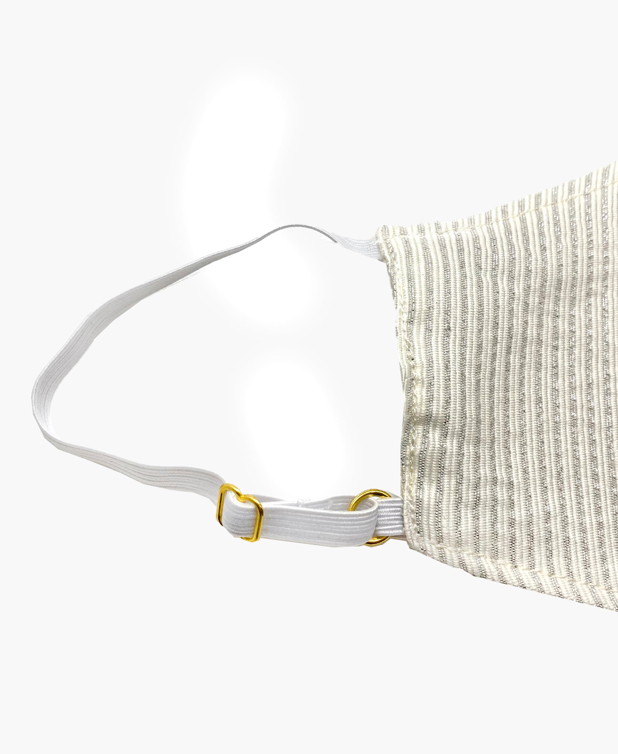 Adjustable Ivory Silver Pinstripe Mask – NARCES