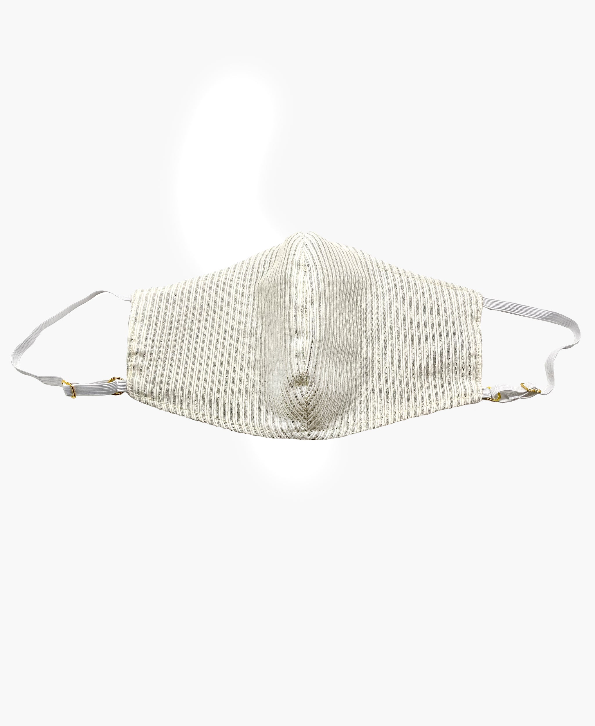 Adjustable Ivory Silver Pinstripe Mask – NARCES